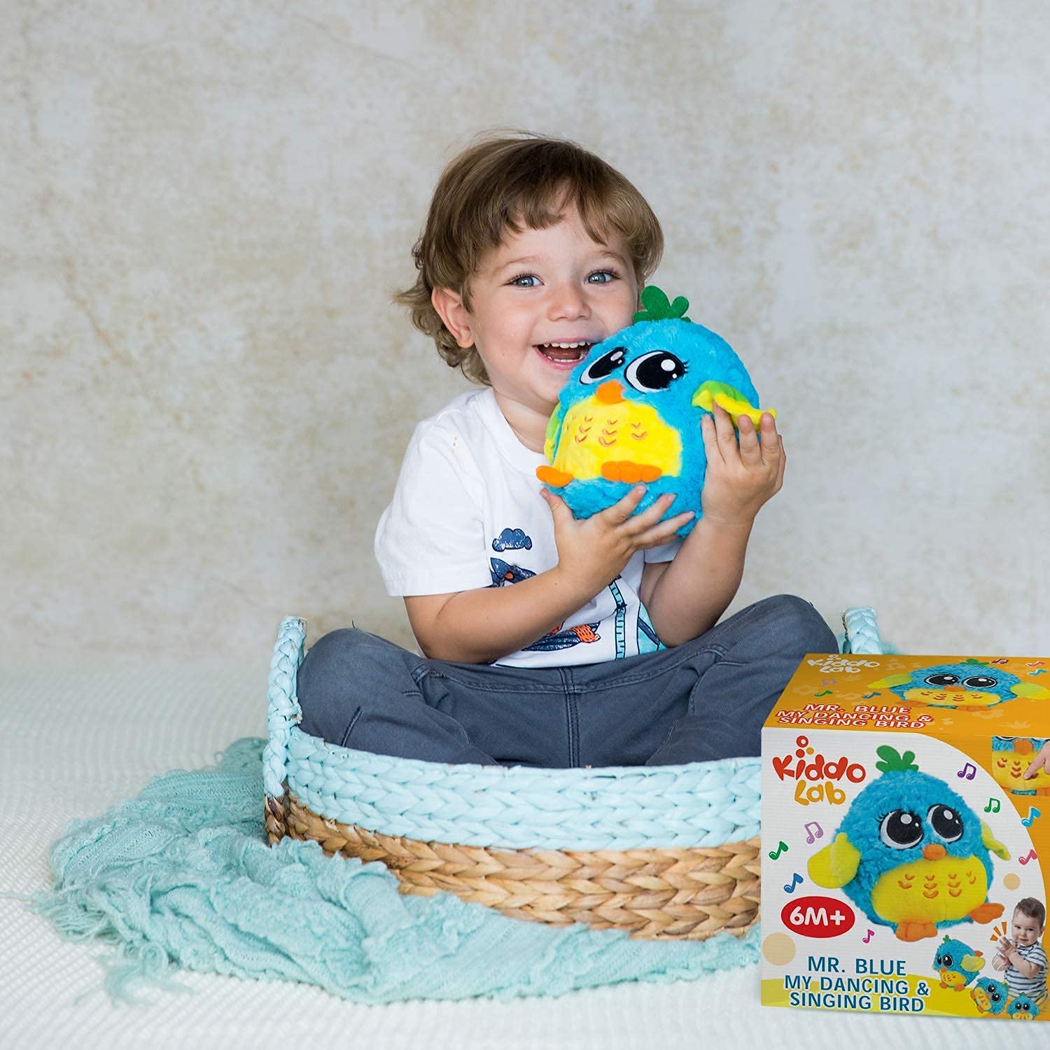 Baby Toys 6-12 Months & Up - 'Mr. Blue' Dancing & Singing Bird - Sound & Touch Activated Musical Toy for Boys & Girls - Ideal Gift for Infants, Babies & Toddlers