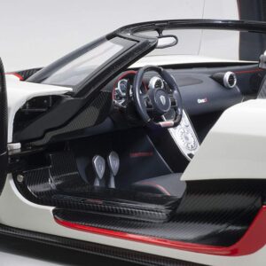 AUTOart Koenigsegg One: 1 Pebble White and Carbon Black with Red Accents 1/18 Model Car 79016