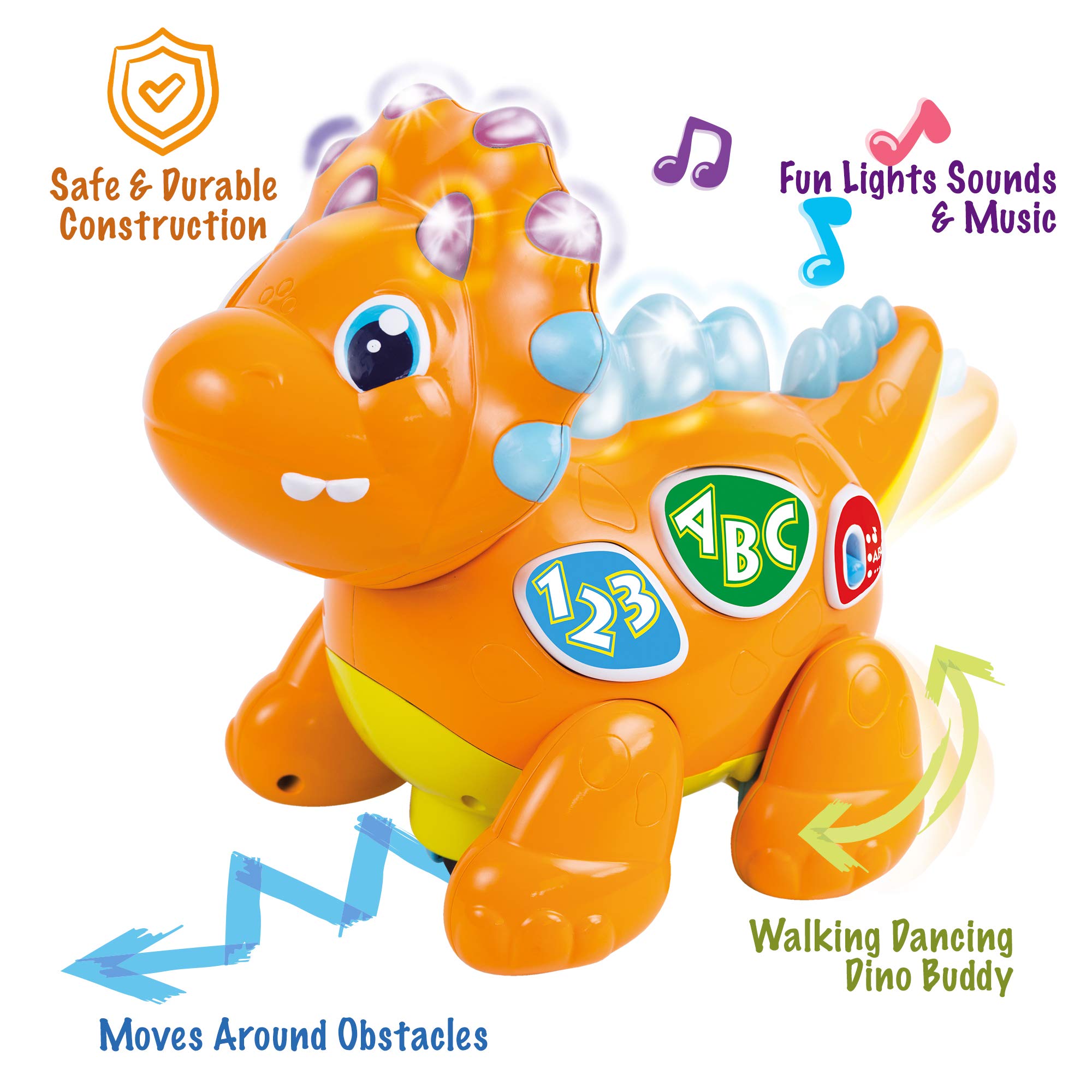 KiddoLab Baby Dinosaur Toy.- Infant Toys with Music, Lights & Dancing Activities. Development Toys for Preschool Learning, Baby Toys for 18 Months & Up