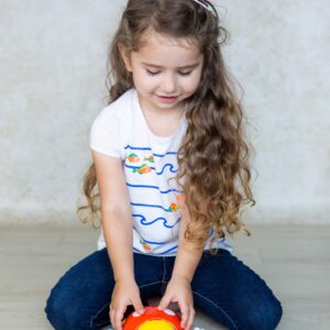 KiddoLab Ladybug Crawling Toy with Fun Sounds, Sliding Rings, Spinning Ball, and Colorful Beads - Develops Cognitive and Motor Skills for 6 Months Plus Babies