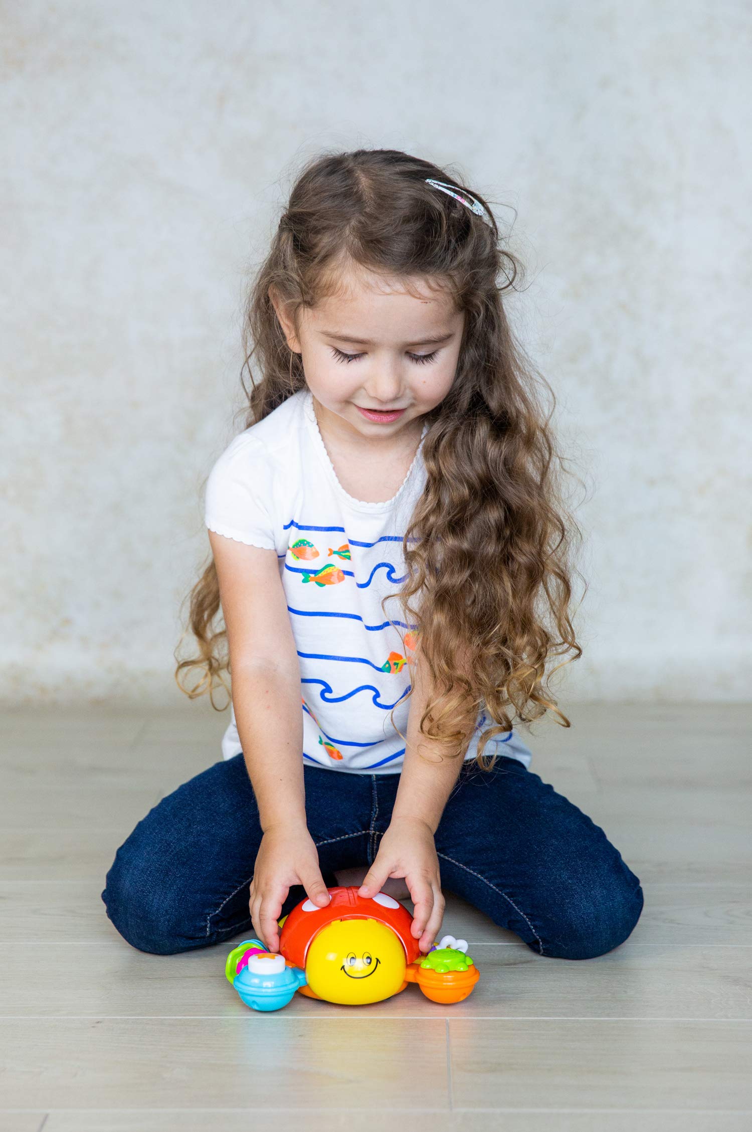 KiddoLab Ladybug Crawling Toy with Fun Sounds, Sliding Rings, Spinning Ball, and Colorful Beads - Develops Cognitive and Motor Skills for 6 Months Plus Babies