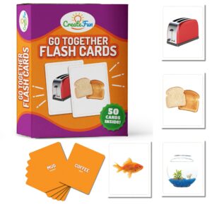 go together flash cards | 50 matching language development educational photo cards | with 7 starter learning games | for parents, the classroom, toddler learning activities & speech therapy materials