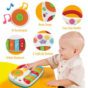 Musical Piano Toy for 1-3 Years Old Toddlers with Keyboard Note, DJ Mixer and Light-Up Buttons - Educational and Fun for Both Boys and Girl