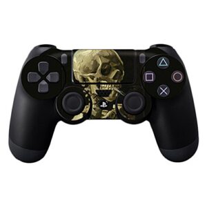 mightyskins skin compatible with sony ps4 controller - skull with cigarette | protective, durable, and unique vinyl decal wrap cover | easy to apply, remove, and change styles | made in the usa