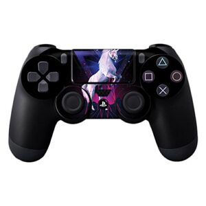 mightyskins skin compatible with sony ps4 controller - unicorn rave | protective, durable, and unique vinyl decal wrap cover | easy to apply, remove, and change styles | made in the usa