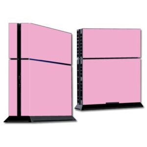 mightyskins skin compatible with sony ps4 console - solid pink | protective, durable, and unique vinyl decal wrap cover | easy to apply, remove, and change styles | made in the usa