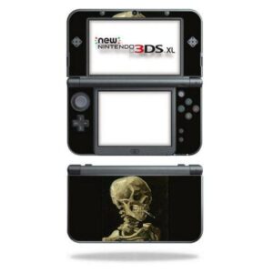 mightyskins skin compatible with nintendo new 3ds xl (2015) - skull with cigarette | protective, durable, and unique vinyl decal wrap cover | easy to apply, remove, and change styles | made in the usa