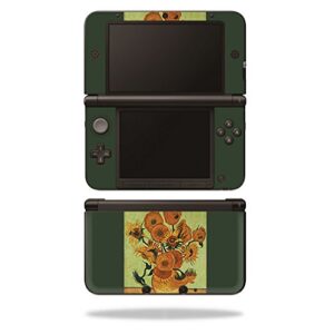 mightyskins skin compatible with nintendo 3ds xl - van gogh sunflowers | protective, durable, and unique vinyl decal wrap cover | easy to apply, remove, and change styles | made in the usa