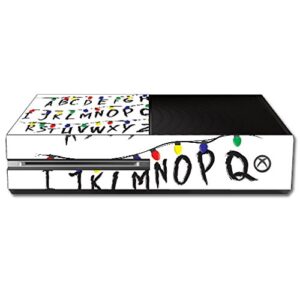 mightyskins skin compatible with microsoft xbox one - stranger alphabet | protective, durable, and unique vinyl decal wrap cover | easy to apply, remove, and change styles | made in the usa