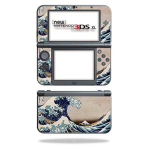 mightyskins skin compatible with nintendo 3ds xl (2015) - great wave of kanagawa | protective, durable, and unique vinyl decal wrap cover | easy to apply, remove, and change styles | made in the usa