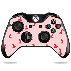 mightyskins skin compatible with microsoft xbox one or one s controller - winter fox pattern | protective, durable, and unique vinyl wrap cover | easy to apply, remove | made in the usa