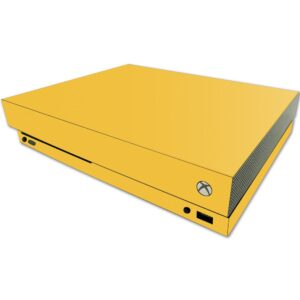 mightyskins skin compatible with microsoft one x console only - solid marigold | protective, durable, and unique vinyl decal wrap cover | easy to apply, remove, and change styles | made in the usa