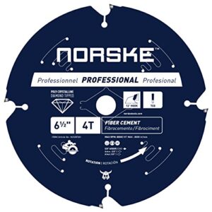 norske tools ncsbp281 6-1/2 inch 4 tooth polycrystalline diamond (pcd) hardie fiber cement saw blade