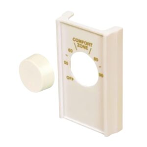 ivory single pole line volt thermostat cover w/line volt thermostat knob set - replacement for old style s22 and d22 thermostats - easy to install - durable and stylish