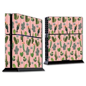 mightyskins skin compatible with sony ps4 console - cactus garden | protective, durable, and unique vinyl decal wrap cover | easy to apply, remove, and change styles | made in the usa