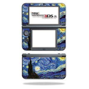 mightyskins skin compatible with nintendo new 3ds xl (2015) - starry night | protective, durable, and unique vinyl decal wrap cover | easy to apply, remove, and change styles | made in the usa