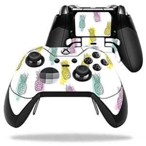 mightyskins skin compatible with microsoft xbox one elite controller - funky pineapples | protective, durable, and unique vinyl wrap cover | easy to apply, remove, and change styles | made in the usa