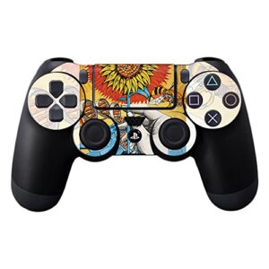 mightyskins skin compatible with sony ps4 controller - sunflower dna | protective, durable, and unique vinyl decal wrap cover | easy to apply, remove, and change styles | made in the usa