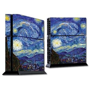 mightyskins skin compatible with sony ps4 console - starry night | protective, durable, and unique vinyl decal wrap cover | easy to apply, remove, and change styles | made in the usa