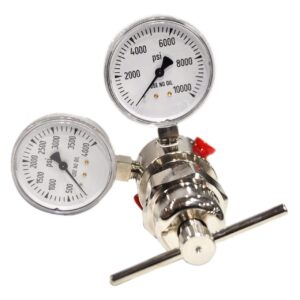 miller smith 824-00-00 silverline high pressure analytical brass single stage regulators, 1000 psi