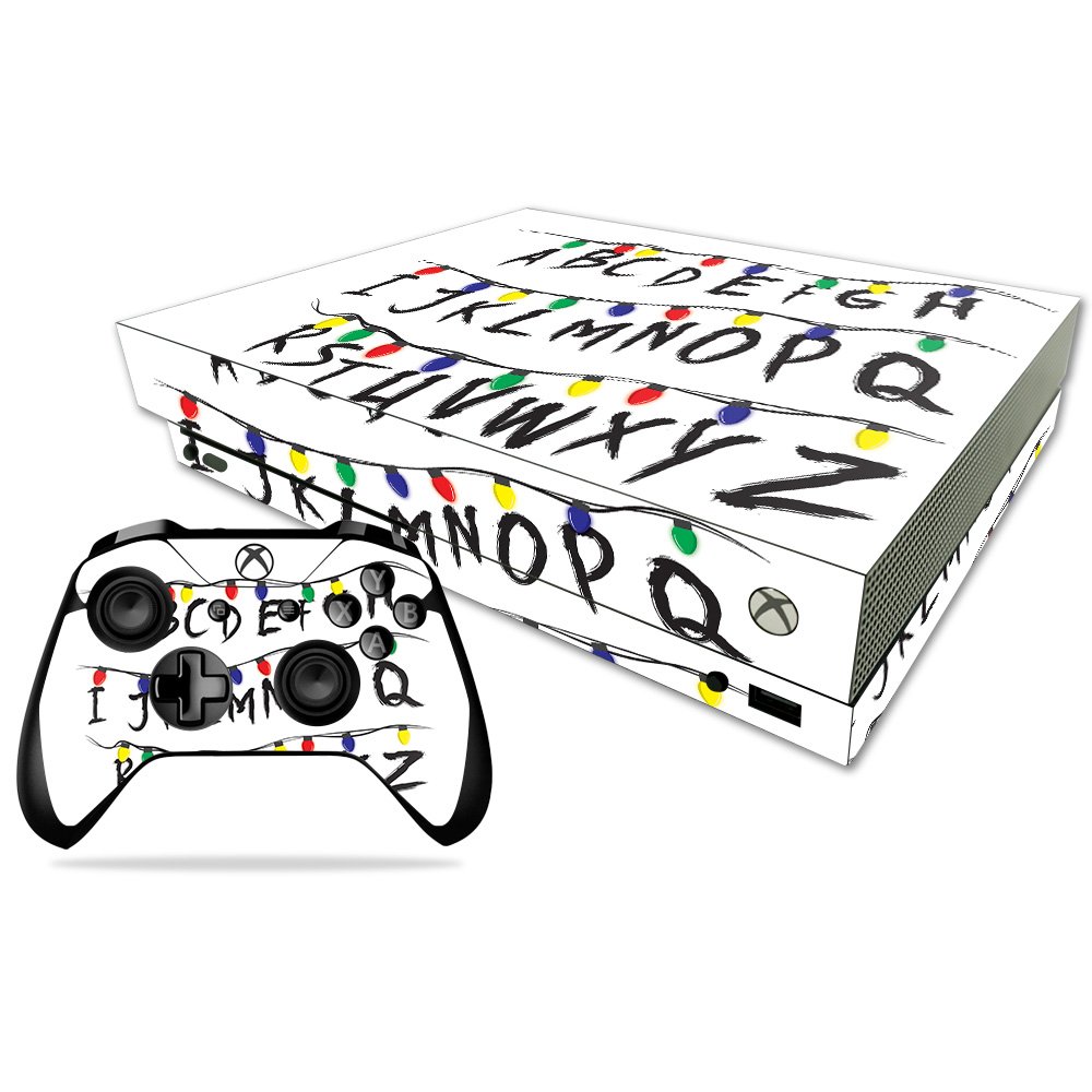 MightySkins Skin Compatible with Microsoft Xbox One X - Stranger Alphabet | Protective, Durable, and Unique Vinyl Decal wrap cover | Easy to Apply, Remove, and Change Styles | Made in The USA