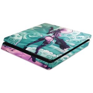 mightyskins skin compatible with sony ps4 slim console - tentacle invasion | protective, durable, and unique vinyl decal wrap cover | easy to apply, remove, and change styles | made in the usa