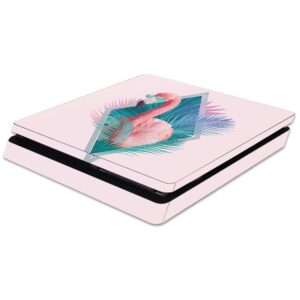 mightyskins skin compatible with sony ps4 slim console - flamingo vice | protective, durable, and unique vinyl decal wrap cover | easy to apply, remove, and change styles | made in the usa