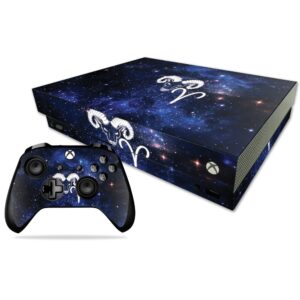 mightyskins skin compatible with microsoft xbox one x - aries | protective, durable, and unique vinyl decal wrap cover | easy to apply, remove, and change styles | made in the usa