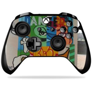 mightyskins skin compatible with microsoft xbox one x controller - danger | protective, durable, and unique vinyl decal wrap cover | easy to apply, remove, and change styles | made in the usa