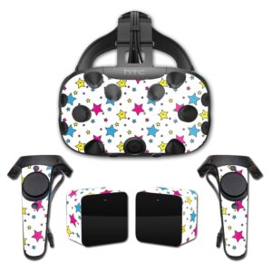 mightyskins skin compatible with htc vive full coverage - smiley stars | protective, durable, and unique vinyl decal wrap cover | easy to apply, remove, and change styles | made in the usa