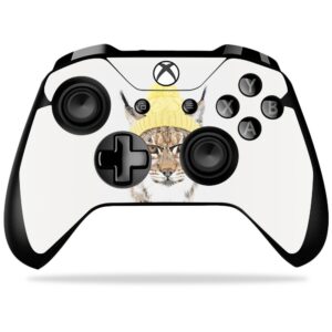 mightyskins skin compatible with microsoft xbox one x controller - hipster lynx | protective, durable, and unique vinyl decal wrap cover | easy to apply, remove, and change styles | made in the usa