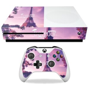 mightyskins skin compatible with microsoft xbox one s - bonjour | protective, durable, and unique vinyl decal wrap cover | easy to apply, remove, and change styles | made in the usa