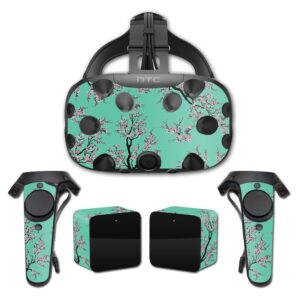 mightyskins skin compatible with htc vive full coverage - cherry blossom tree | protective, durable, and unique vinyl decal wrap cover | easy to apply, remove, and change styles | made in the usa