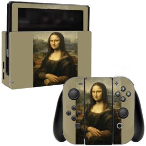 mightyskins skin compatible with nintendo switch - mona lisa | protective, durable, and unique vinyl decal wrap cover | easy to apply, remove, and change styles | made in the usa