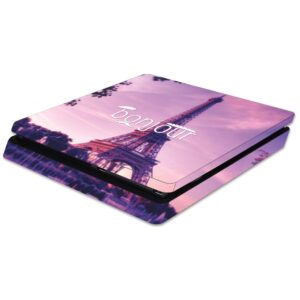 mightyskins skin compatible with sony ps4 slim console - bonjour | protective, durable, and unique vinyl decal wrap cover | easy to apply, remove, and change styles | made in the usa