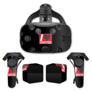 mightyskins skin compatible with htc vive full coverage - love computers | protective, durable, and unique vinyl decal wrap cover | easy to apply, remove, and change styles | made in the usa