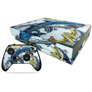 mightyskins skin compatible with microsoft xbox one x - robo shark | protective, durable, and unique vinyl decal wrap cover | easy to apply, remove, and change styles | made in the usa