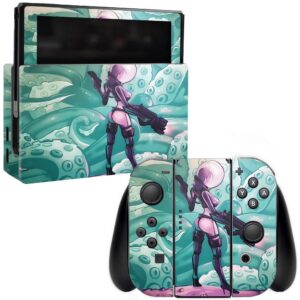 mightyskins skin compatible with nintendo switch - tentacle invasion | protective, durable, and unique vinyl decal wrap cover | easy to apply, remove, and change styles | made in the usa