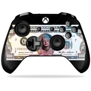 mightyskins skin compatible with microsoft xbox one x controller - monroe currency | protective, durable, and unique vinyl wrap cover | easy to apply, remove, and change styles | made in the usa