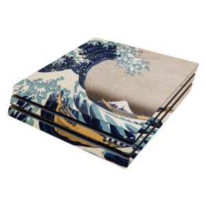 mightyskins skin compatible with sony ps4 pro console - great wave of kanagawa | protective, durable, and unique vinyl decal wrap cover | easy to apply, remove, and change styles | made in the usa