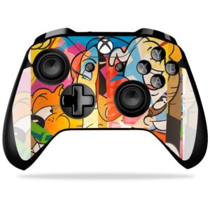 mightyskins skin compatible with microsoft xbox one x controller - cartoon smiles | protective, durable, and unique vinyl decal wrap cover | easy to apply, remove, and change styles | made in the usa