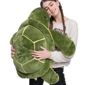 doldoa 33" soft big sea turtle stuffed animal, turtle plush pillow for birthday, valentine, christmas, sea turtle toys for kids, girlfriend