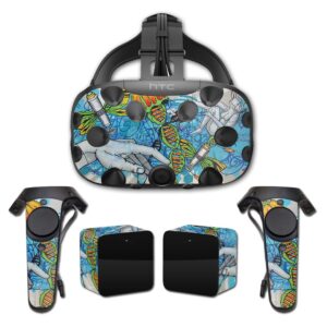 mightyskins skin compatible with htc vive full coverage - fantastic voyage | protective, durable, and unique vinyl decal wrap cover | easy to apply, remove, and change styles | made in the usa