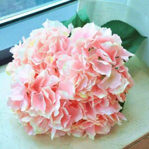 jasion artificial flowers fake hydrangeas flowers 5 heads silk bouquet for office home party wedding bridal decoration