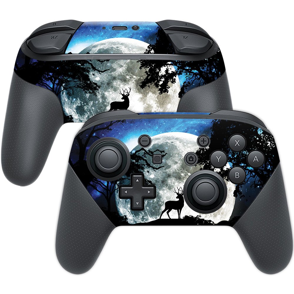 MightySkins Skin Compatible with Nintendo Switch Pro Controller - Moonlight Deer | Protective, Durable, and Unique Vinyl Decal wrap Cover | Easy to Apply, Remove, and Change Styles | Made in The USA