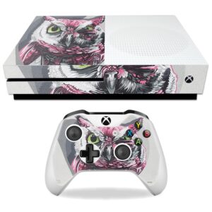 mightyskins skin compatible with microsoft xbox one s - owl wink | protective, durable, and unique vinyl decal wrap cover | easy to apply, remove, and change styles | made in the usa