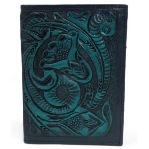 mauzari leather passport holder for men and women — travel wallet with floral and paisley designs