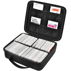 1600+ large card game case, trading card storage holder box compatible with football cards/for card against humanity/for magic the gathering/for pm cards packs & all expansions (box only)