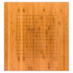 Yellow Mountain Imports Bamboo Etched Reversible 19x19 / 13x13 Go Game Set Board (0.8-Inch) with Double Convex Melamine Stones and Bamboo Bowls - Classic Strategy Board Game (Baduk/Weiqi)