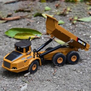 Gemini&Genius 2Pcs Construction Vehicle Toys Dump Truck and Excavator Set Heavy Metal 1/50 Scale Digger and Dumper Diecast Engineering Vehicle Toys for Kids and Decoration House